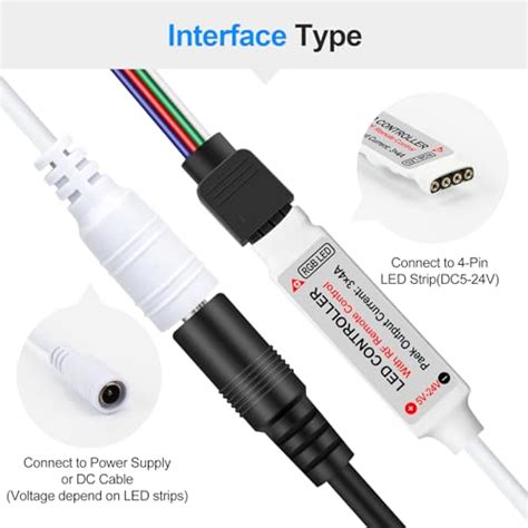 Aroidful RGB LED Controller With Key RF Wireless Remote Control DC V V A Mini RGB LED