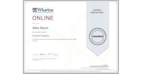 Ishu Saini On Linkedin Completion Certificate For Customer Analytics