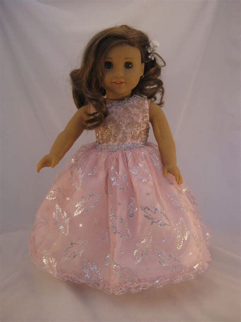 American Girl Sized Pink Fantasy Dress With Beaded Bodice By