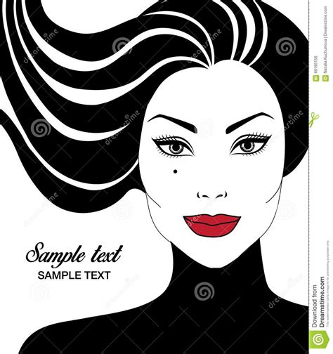 Vector Closeup Portrait Stock Vector Illustration Of Hair 66195156