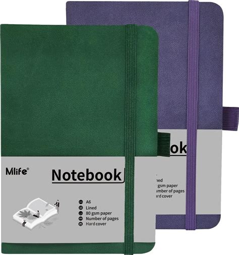 Mlife A6 Small Journal Notebook Lined Pocket Notebook With Pen Holder