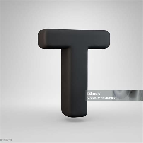 검정색 고무 대문자 T 흰색 배경에 고립입니다 0명에 대한 스톡 사진 및 기타 이미지 0명 3차원 형태 검은색 Istock