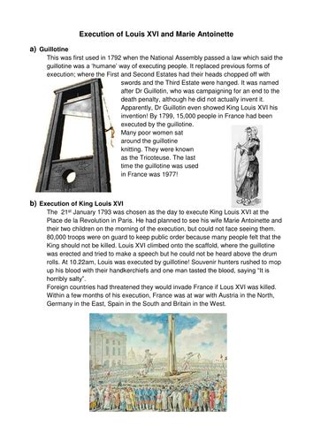 Lesson 9 Trial And Execution Of Louis Xvi Teaching Resources