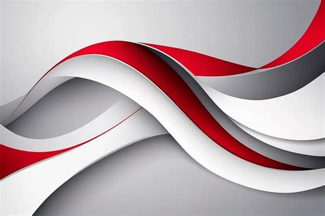 Abstract Red Grey Line Curve Wave Overlap White Design Modern Futuristic Creative Background