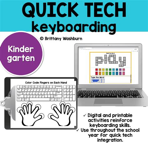 Keyboarding Practice Activities Quick Tech Kindergarten Worksheets