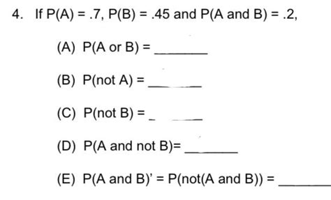 Solved If P A 7 P B 45 And P A And B 2 A P A Or B Chegg Com