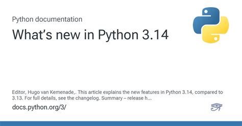 Whats New In Python 314 — Python 3140b3 Documentation