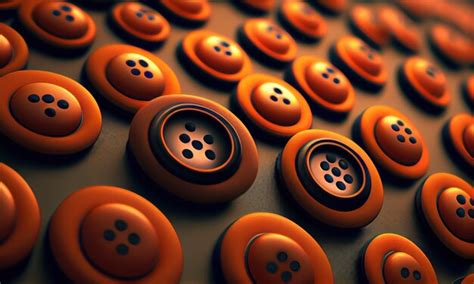 Premium Ai Image Orange Sewing Buttons On A Black Background Generative Ai