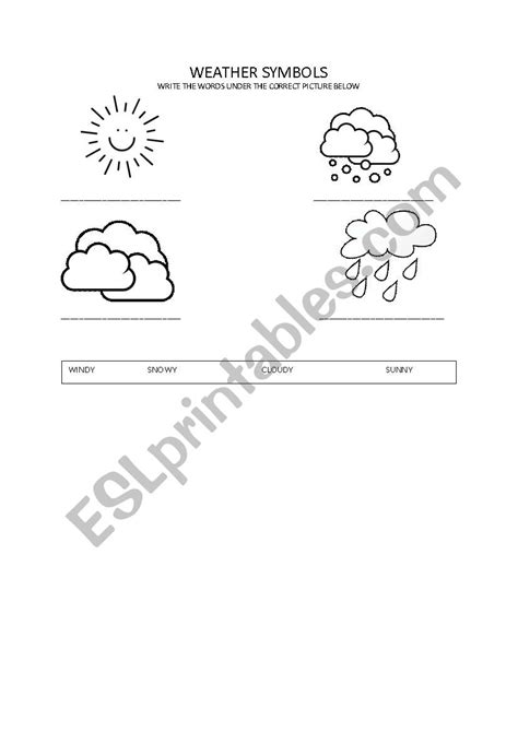 Weather Symbols Esl Worksheet By Charlottevdb