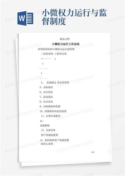 小微权力运行工作总结Word模板下载 编号lnvkmmjb 熊猫办公