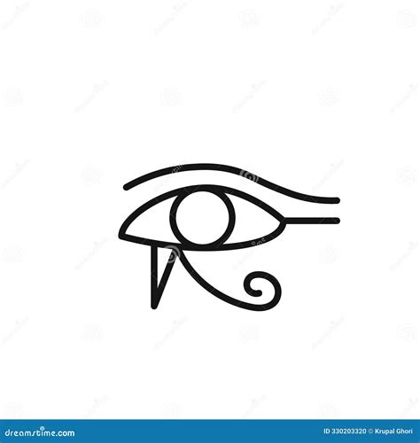 Eye Of Horus Egypt Deity Icon Outline Collection In Black And On White