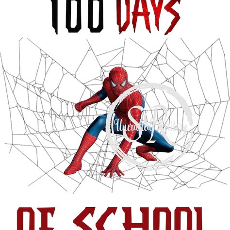 100 Days Of School Spiderman Png Etsy