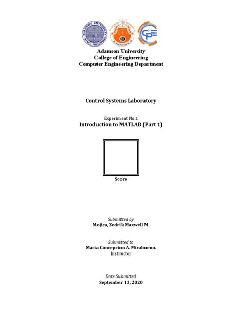 lab activity 1 introduction to matlab part1 pdf matlab matrix