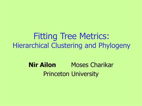 ppt fitting tree metrics hierarchical clustering and phylogeny