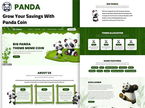 Panda Meme Coin Template Html And Tailwind Css By Bitrix Infotech Pvt