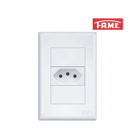 Elétrica Santa Ifigênia Materiais Elétricos FAME Conjunto Tomada espelho placa x