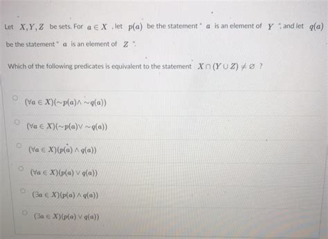 Solved Let X Y Z Be Sets For A X Let Pla Be The Chegg Com