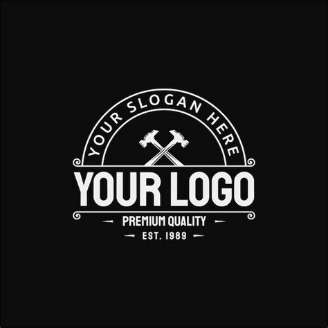 망치 복고풍 빈티지 로고 디자인 프리미엄 벡터