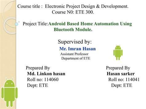 Android Based Home Automation Pptx