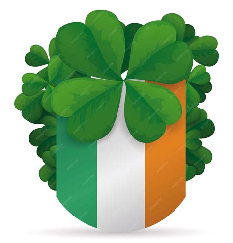 Premium Vector Rounded Pennant With Irish Colors And Shamrocks