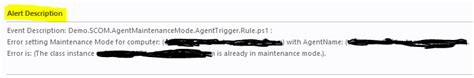 Error Running A Demo Scom Agent Initiated Maintenance Mode Sccm Service Windows Script On Agent