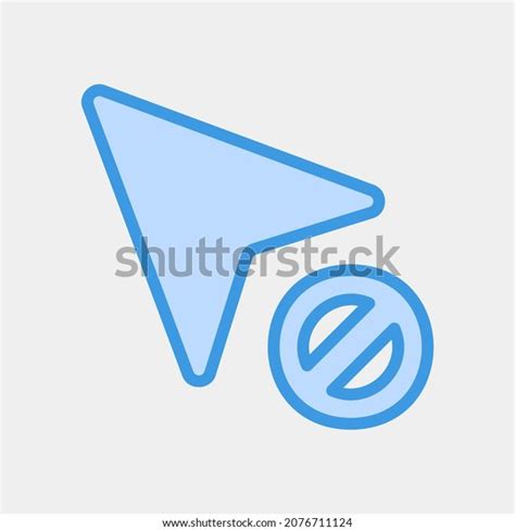 Dont Cursor Icon Vector Illustration Blue Stock Vector Royalty Free 2076711124 Shutterstock