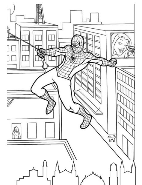 Spider Man Til Farvelægning 🕸 Pepelt