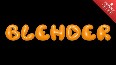 Blender Orange Bubble 3d Font Text Effect Generator