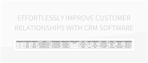 Effortlessly Improve Customer Relationships With Crm Software Excel