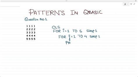 pattern in qbasic learn quickly double for loop solution in qbasic