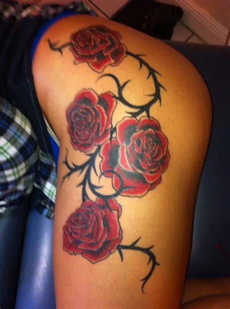 Roses And Vine Thorns Custom Original Design No Flash Color Albert Jeffers Rose Vine Tattoos