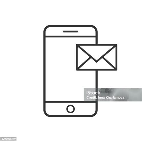 메시지 아이콘 회색 배경에 고립 된 트렌디 한 평면 스타일의 편지와 휴대 전화 웹 사이트 디자인 로고 응용 프로그램 Ui에 대한