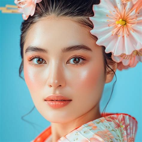 Cosmetic Advertisement For Beautiful Japanese Girls Premium Ai