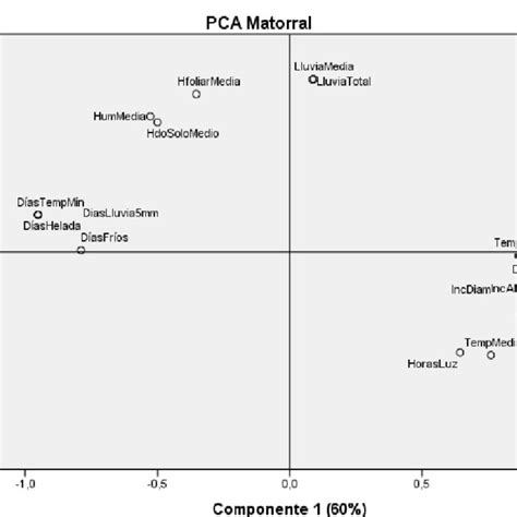 ANáLISIS DE COMPONENTES PRINCIPALES PCA DONDE SE RELACIONAN LAS
