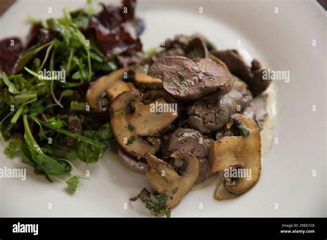 British Chicken Livers That Have Been Fried And Served With Chestnut