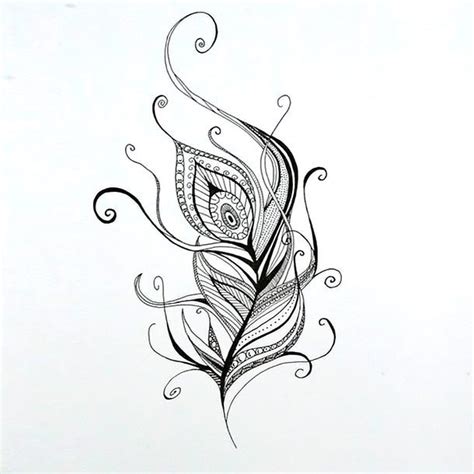 Ornament Peacock Feather Tattoo Design