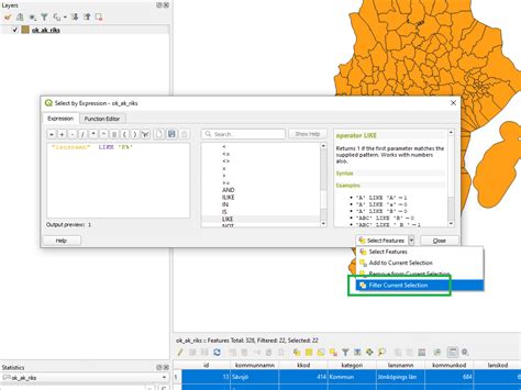 Qgis 3 Creating Selection From Selection In Attribute Table Geographic Information Systems