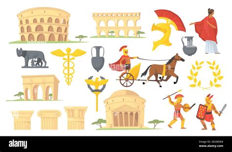 Set Of Ancient Roman Civilization Symbols Stock Vector Image And Art Alamy
