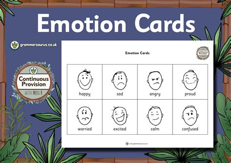 Continuous Provision Calm Corner Emotion Cards Grammarsaurus