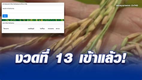 โครงการไร่ละพัน เงินช่วยเหลือชาวนา งวดที่ 13 เข้าแล้ว ธ ก ส โอนเงินเข้าบัญชีชาวนาโดยตรง