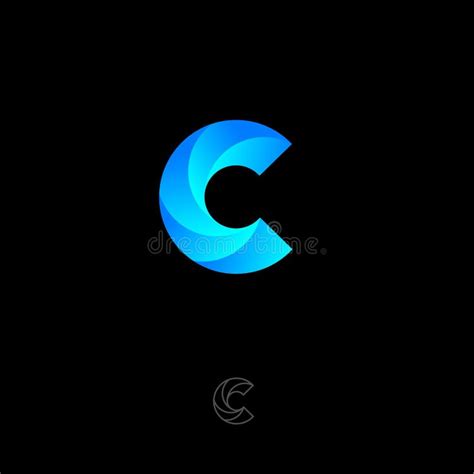 C Letter Monogram C Helix Logo Web Ui Icon Blue Vortex Logo On A
