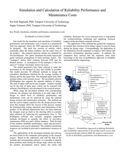 Pdf Simulation And Calculation Of Reliability Performance And