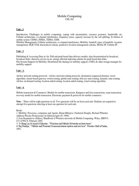mobile computing pdf cellular network databases