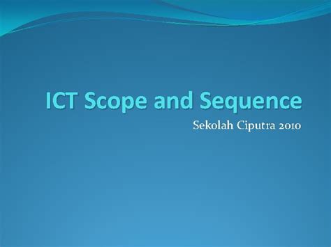 Ict Scope And Sequence Sekolah Ciputra 2010 Table