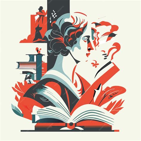 Immortalizing Literary Masterpieces Vector Illustration Flat 2