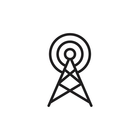 Eps10 Black Vector Transmitter Antenna Or Broadcast Icon Isolated On