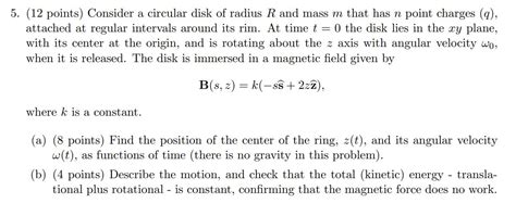 Solved Points Consider A Circular Disk Of Radius R Chegg