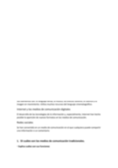 SOLUTION Resumen Y Ejercicios De Los Medios De Comunicaci N Lengua 2
