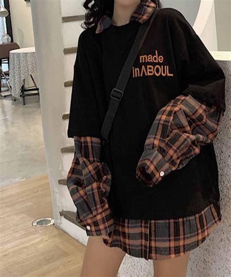 Mejane（ミージェーン）の「ワンポイントロゴtシャツドッキングチェックシャツ（tシャツカットソー）」 Wear