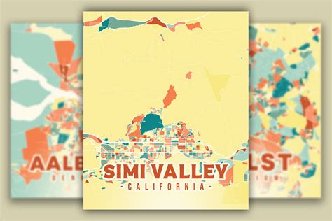 Simi Valley Colorful Map Graphic By Poster Boutique · Creative Fabrica